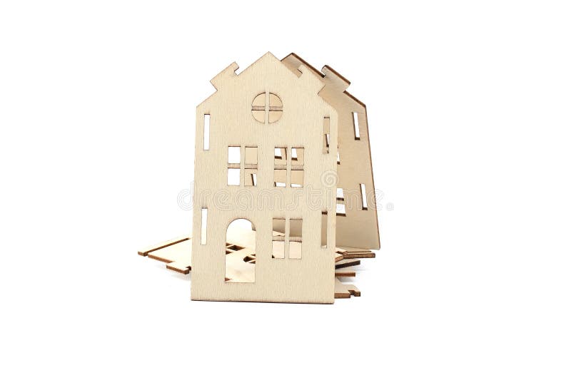 Wooden House Model Pieces Showcasing DIY Construction and Creativity ...