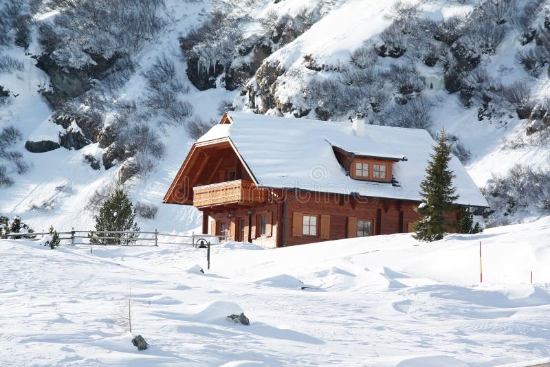 Small Wood House Frozen in Snow Stock Photo - Image of sunny, isolated ...