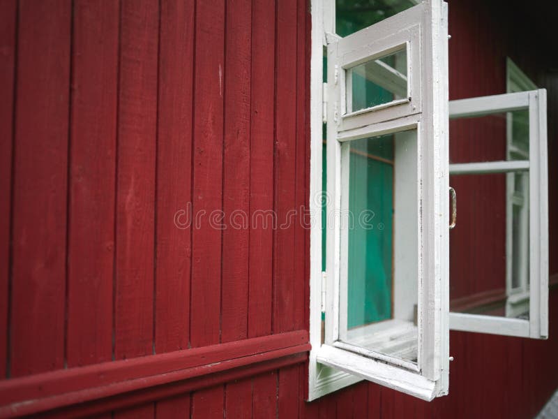 Widely open windows stock image. Image of wooden, background - 143623945
