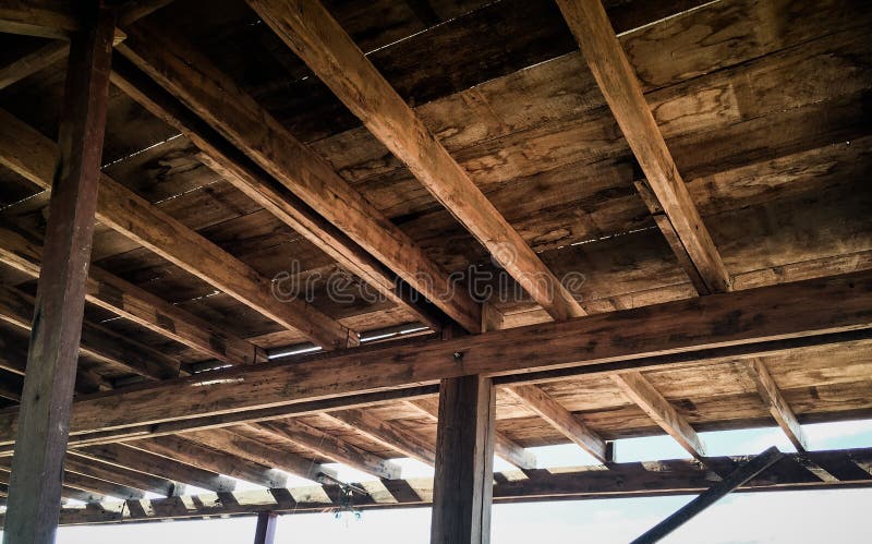 Wooden house structure. stock image. Image of architecture - 179662001