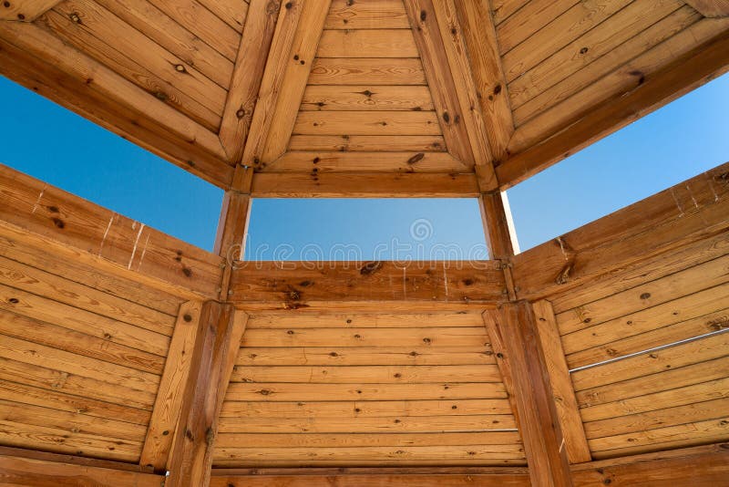 Wooden Housing Construction - Top Part Stock Photo - Image of roof ...