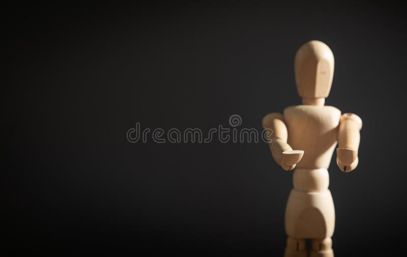 Wooden Human Figure on the Grey Background Stock Photo - Image of ...