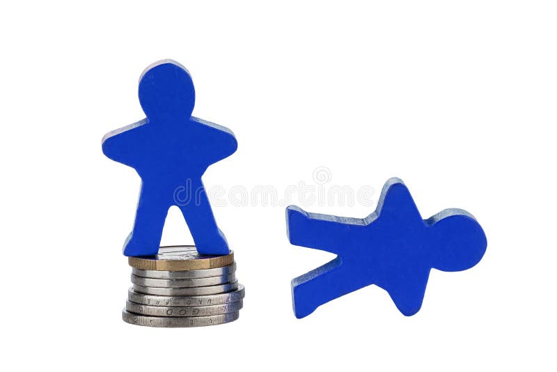 Wooden Human Figure on Stack of Coins for Business Concept Stock Photo ...