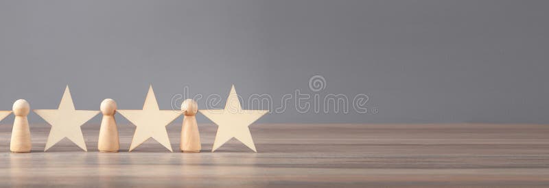 Wooden Human Figures with Stars. Best Customer Evaluation and ...