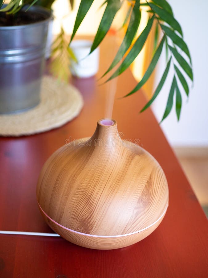 Wooden Humidifier on a Table Stock Image - Image of home, ionizer ...