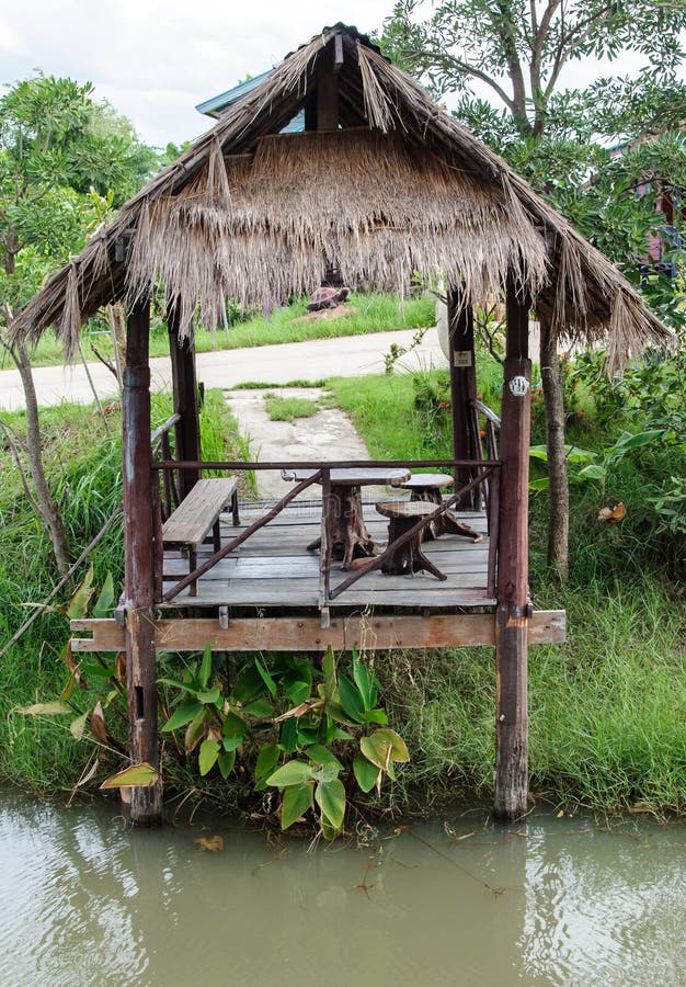 Wooden hut stock image. Image of pond, cottage, nature - 25935881