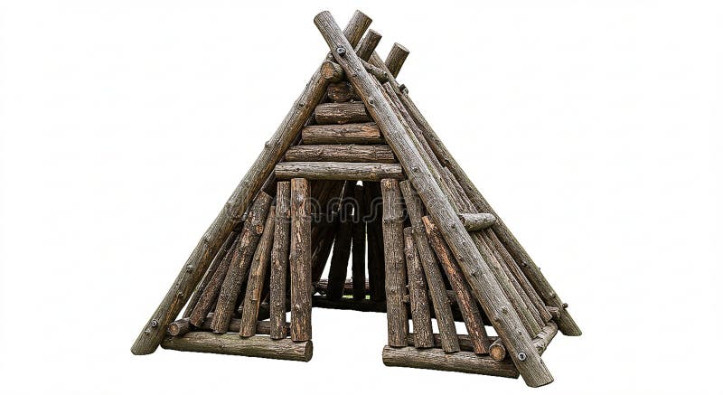 Wooden Hut Isolated on White Background Stock Illustration ...