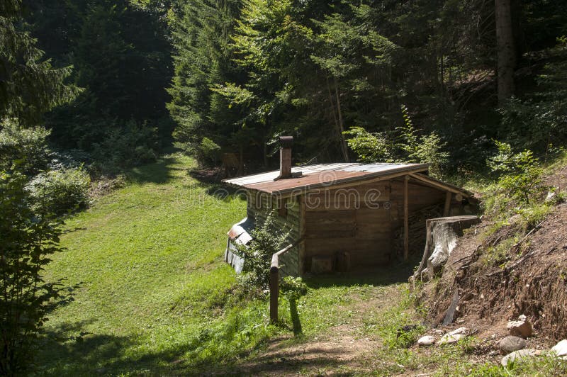 Wooden hut in italy forest stock image. Image of mountains - 26463965