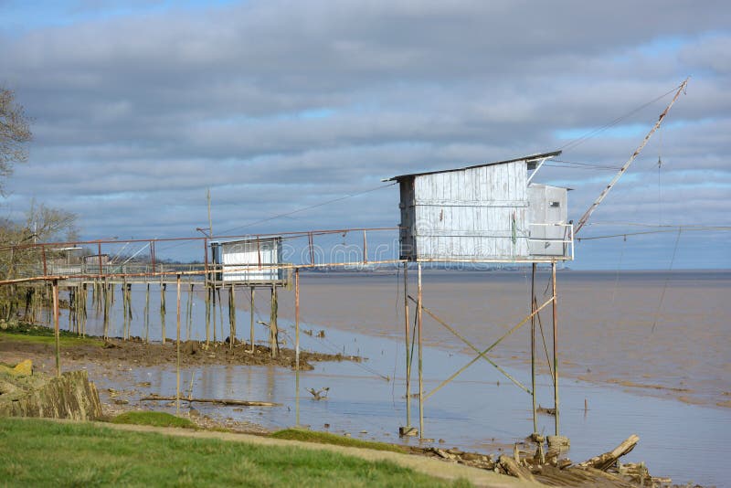 Wooden hut on river stock photo. Image of waterfront - 101437134