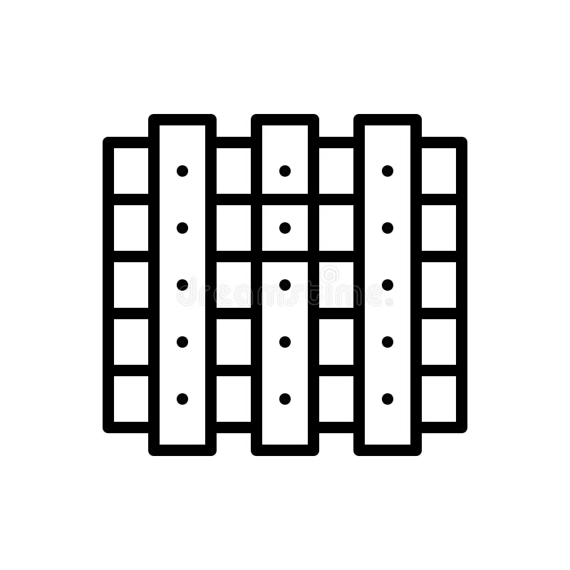 Black Line Icon for Wooden, Timbered and Lumbar Stock Vector ...