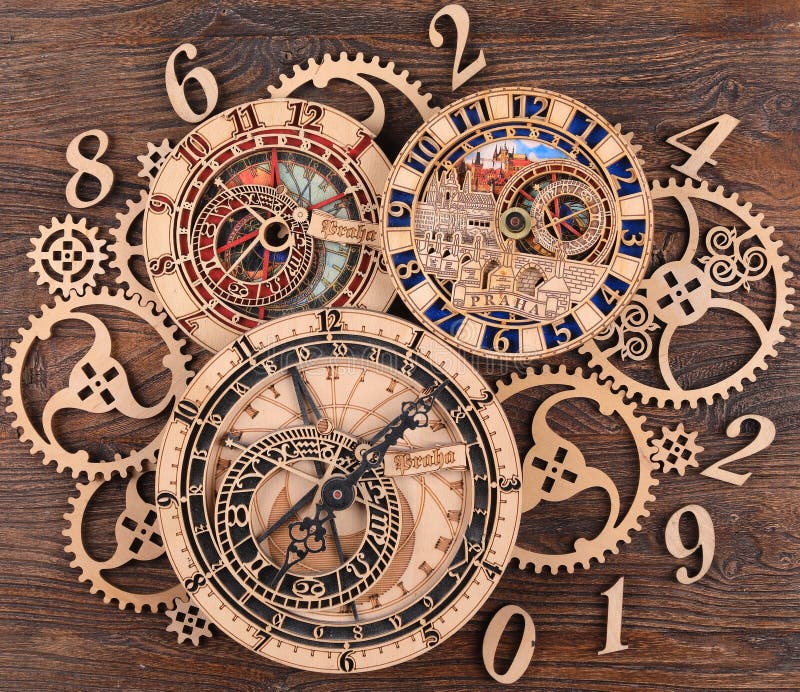 Wooden Infinity Clock on Wooden Stock Image - Image of abstract ...