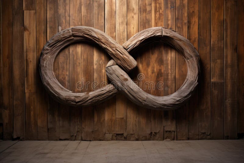 A Wooden Infinity Symbol Against an Old Rustic Wall Stock Photo - Image ...