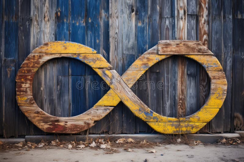 A Wooden Infinity Symbol Against an Old Rustic Wall Stock Image - Image ...