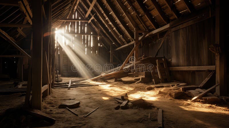 Wooden inside old barn stock illustration. Illustration of inside ...