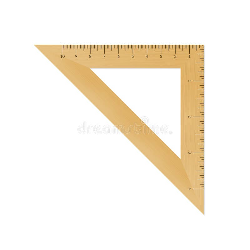 Wooden Isosceles Triangle Ruler Stock Vector - Illustration of inch ...