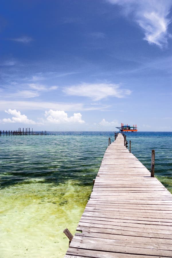 Wooden Jetty and Beautiful Sea Stock Photo - Image of wave, malaysia ...