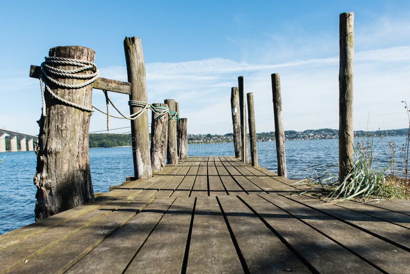 Wooden Jetty Juts into the Traunsee Lake, Stock Image - Image of lake ...