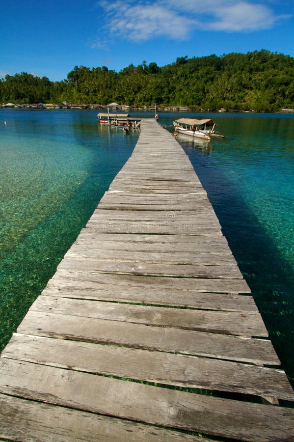 Wooden Jetty Over Tropical Beach Stock Image - Image of beautiful ...