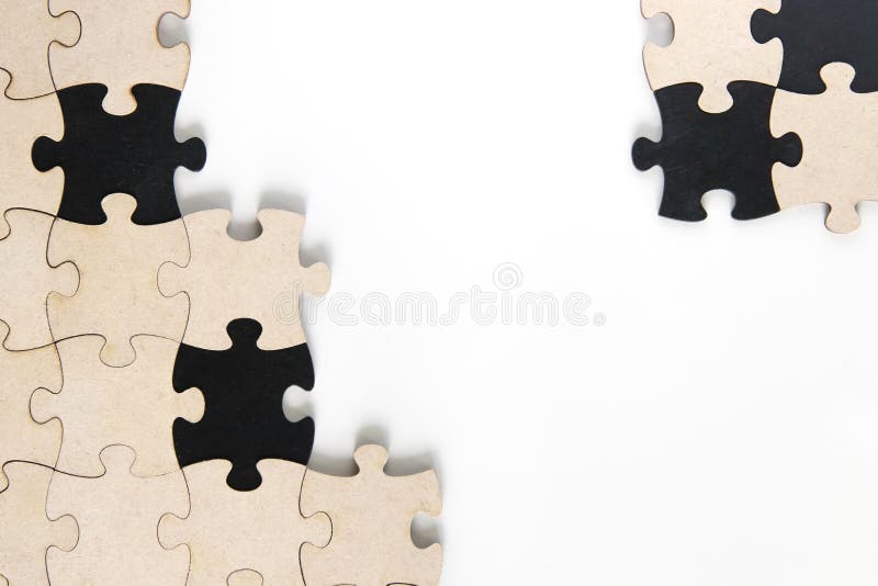 Wooden Jigsaw Puzzle Pieces on White Background Stock Photo - Image of ...