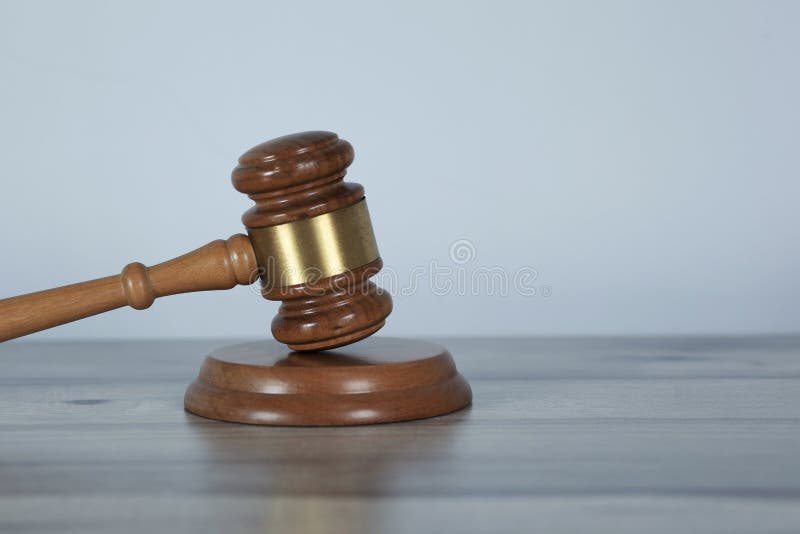 Wooden judge on desk stock image. Image of gavel, justice - 196879379