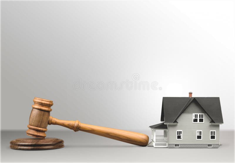 Wooden Judge Gavel and Toy House on Background Stock Illustration ... Wooden Judge Gavel and Toy House on Background Stock Illustration ...