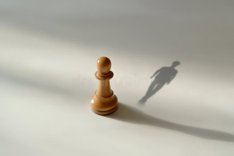 A Solitary Wooden King Chess Piece Lying on Its Side Casting a Long ...