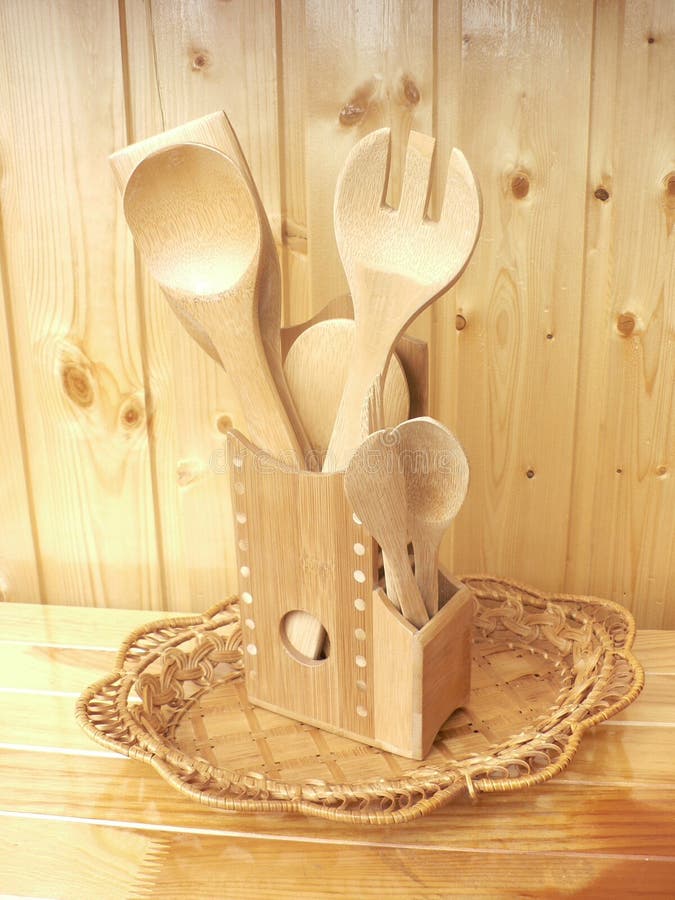 Wooden kitchen accessories stock photo. Image of texture - 26188382