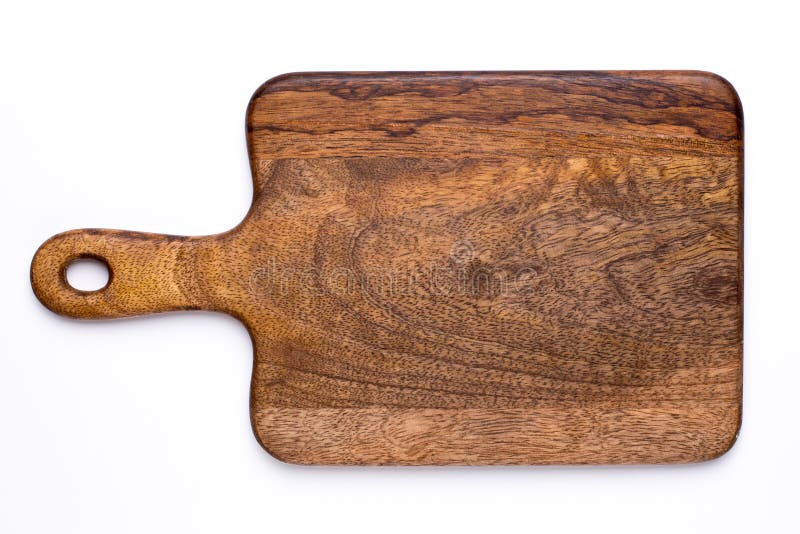 Wooden Kitchen Board on a White Background Top View Stock Photo - Image ...