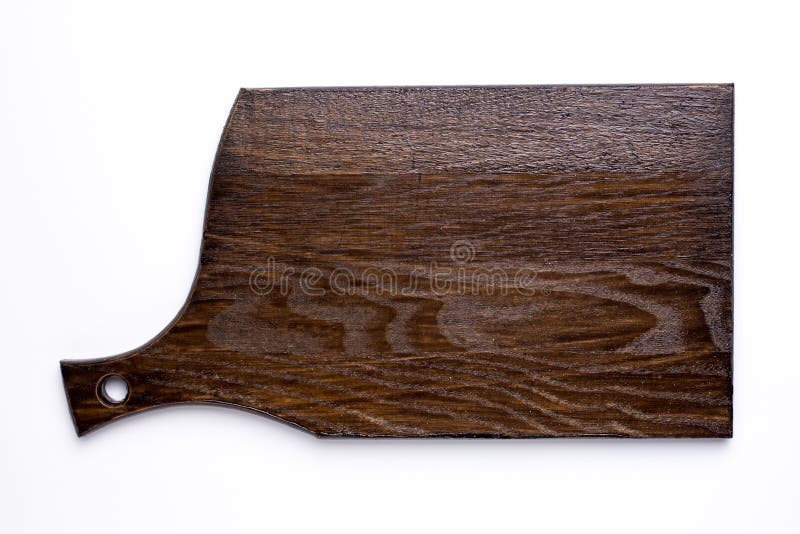 Wooden Kitchen Board on a White Background Top View Stock Image - Image ...