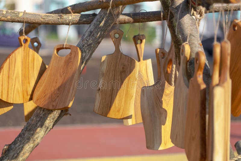 Wooden Kitchen Boards are Sold on the Market Stock Photo - Image of ...