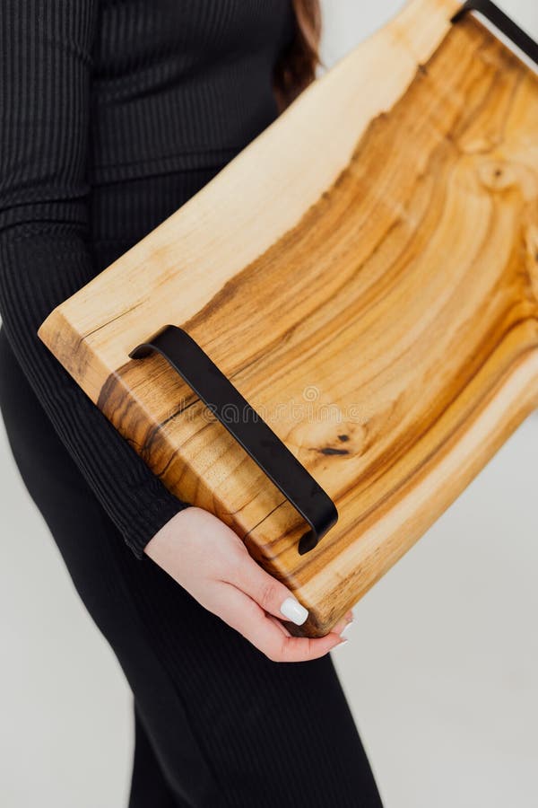 Wooden Kitchen Cutting Board Made of Epoxy Resin. Oak and Walnut Tree ...