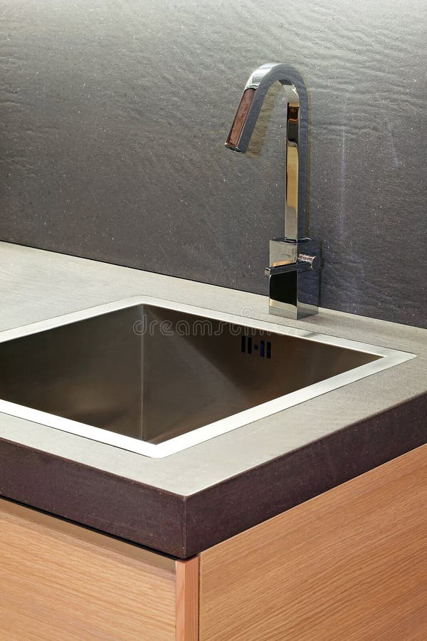 Wooden kitchen sink stock image. Image of appliances, wooden - 8659961