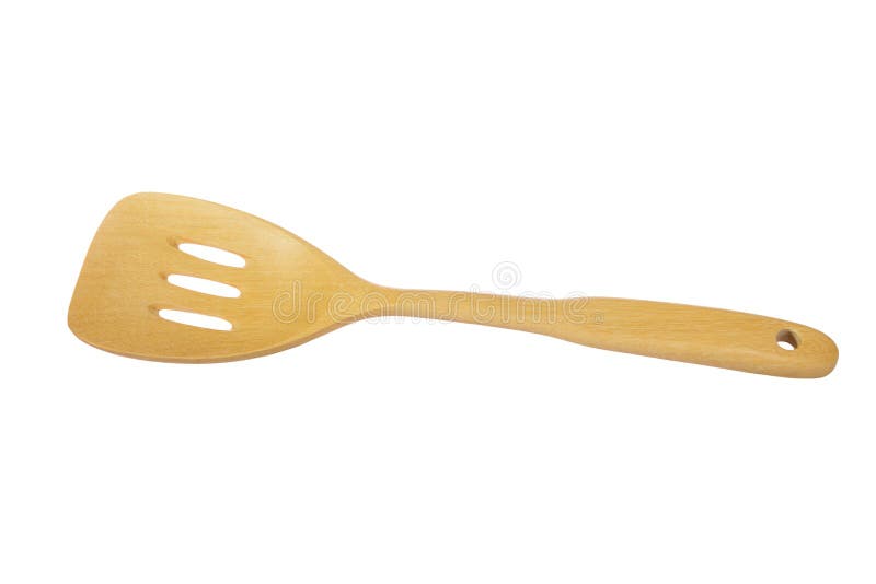Wooden Kitchen Tool (flipper Used In Frying) Isolated On White B Stock ...