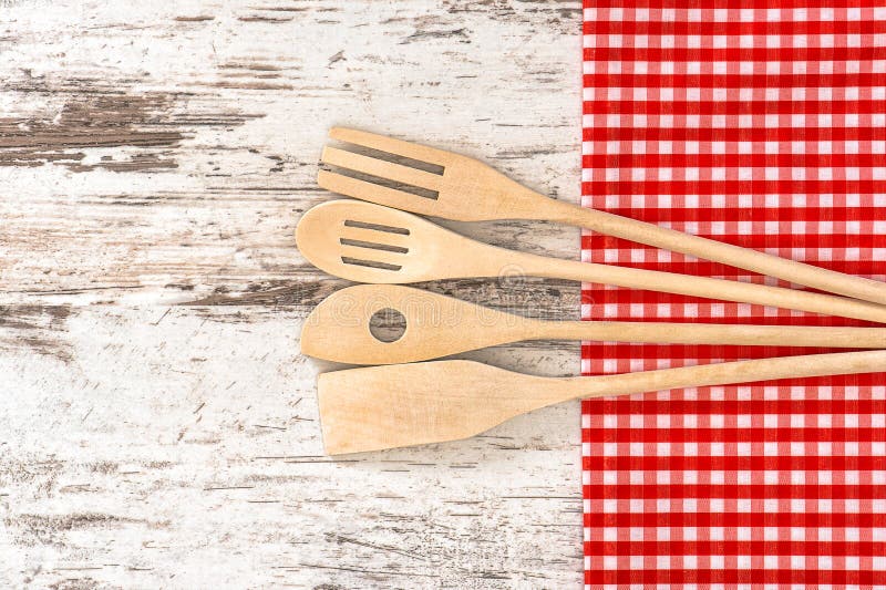 Wooden Kitchen Utensils. Tools for Food Preparation Stock Photo - Image ...