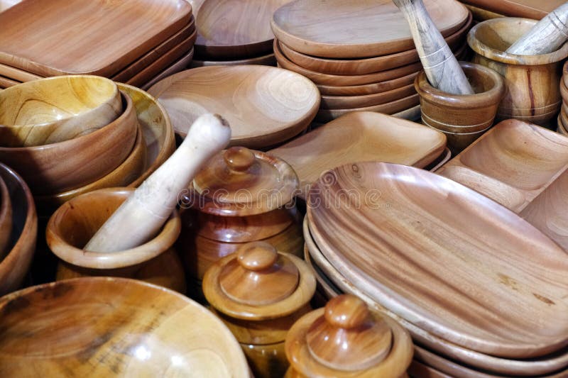 Wooden Kitchen Utensils, Wooden Kitchen Ware in Different Shapes Stock ...