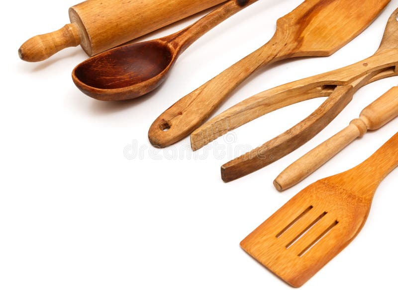 Wooden kitchen utensils stock image. Image of cutting - 57905675