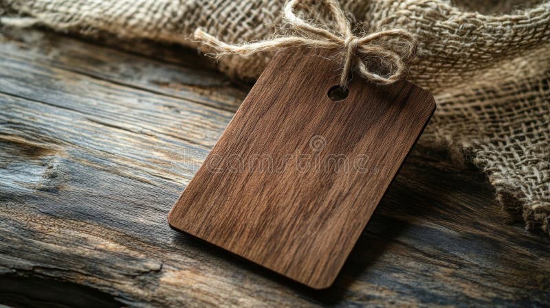 Wooden Label on Rustic Surface Ready for Holiday Promotions Stock ...