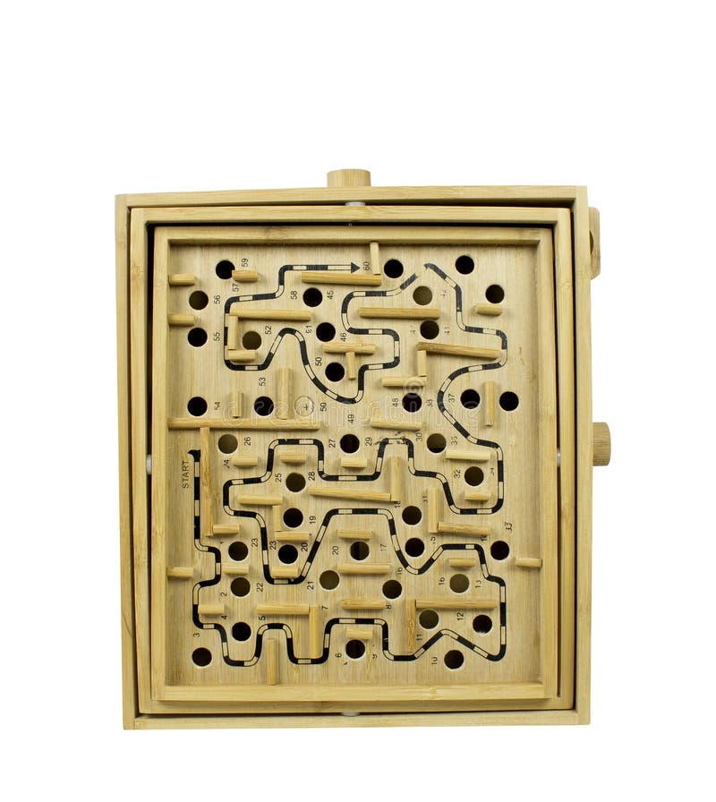 Wooden labyrinth game stock photo. Image of knobs, path - 62307282
