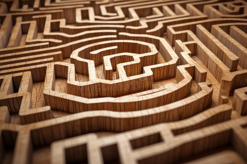 Wooden Labyrinth Maze Challenge Concept Stock Image - Image of maze ...