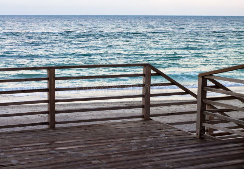 Wooden Ladder on the Beach during Sunset Stock Photo - Image of ...