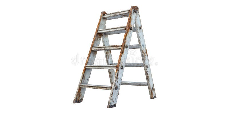 Wooden Ladder Isolated on Transparent Background. Stock Image - Image ...