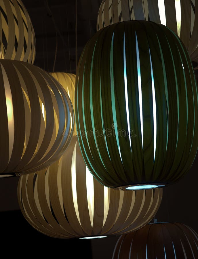 Wooden lamp shades stock photo. Image of wood, natural - 23141082