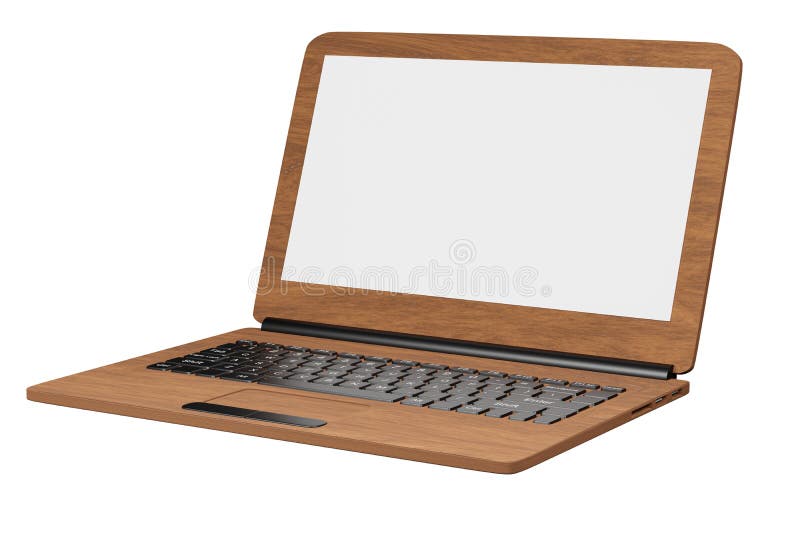 Wooden Laptop Computer stock photo. Image of design, keys - 8116684