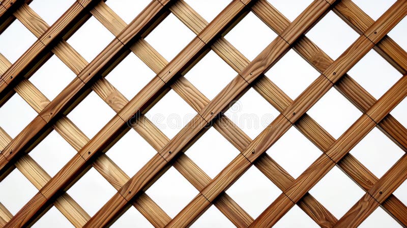 Seamless Square Grid Wood Lattice Texture, Isolated on a Transparent ...