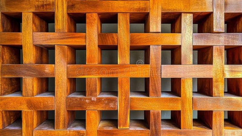 Wooden Latticework with Square Openings Stock Illustration ...