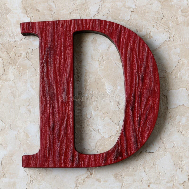 Wooden Letter D in Red Color Stock Illustration - Illustration of ...