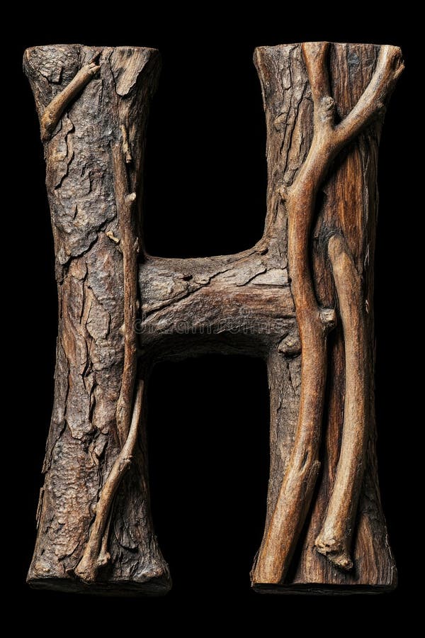 A Wooden Letter H in a Rustic Setting Stock Image - Image of project ...