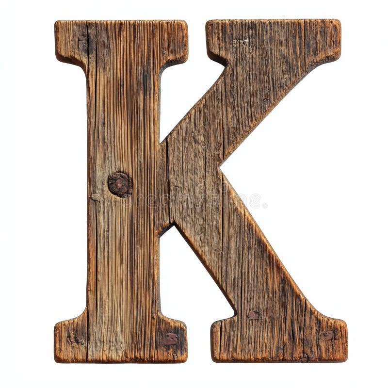 A Wooden Letter K with a Rustic Texture, Suitable for Decor or Signage ...