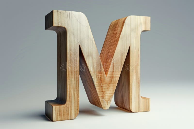 A Wooden Letter M on a Plain Surface Stock Image - Image of ...