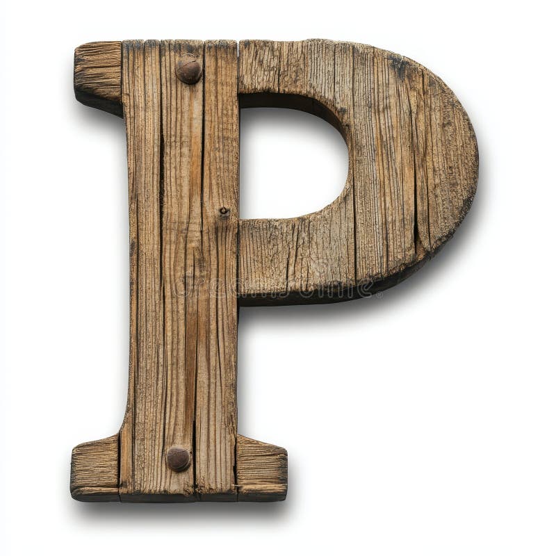 A Wooden Letter "P" with a Rustic Texture and Design, Suitable for ...